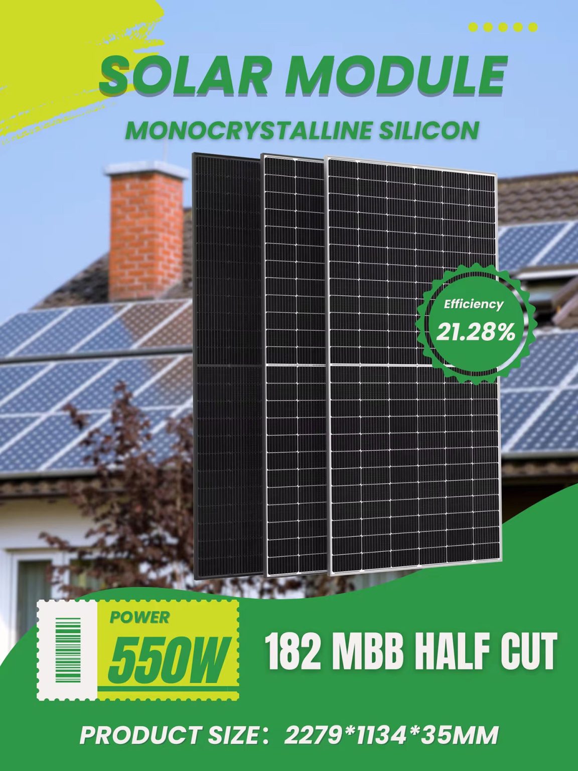 JHMPOWER 550 watt 48v Half Cut Mono Solar Panel Price for Sale - JMHPOWER